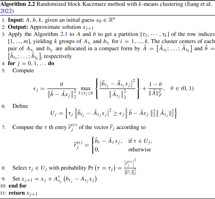Randomized block residual steepest descent method with k-means clustering for large sparse ...