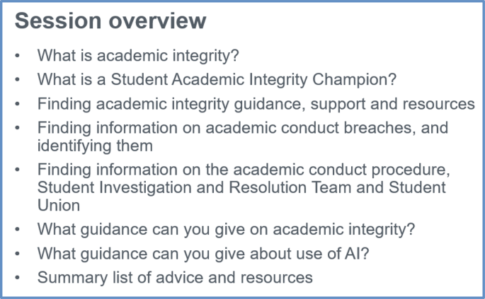 Developing, implementing and experiencing a student academic integrity ...