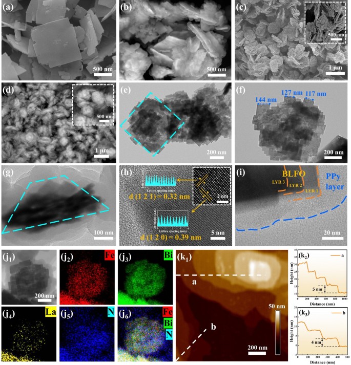 Hierarchical La-doped Bi₂Fe₄O₉/polypyrrole heterostructures with ...