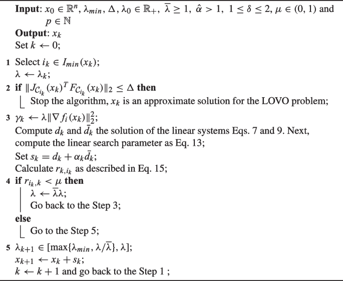 A Multi-step Algorithm Based on Levenberg-Marquardt Method for Solving LOVO Problems ...