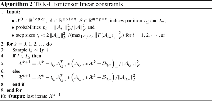Block Matrix and Tensor Randomized Kaczmarz Methods for Linear Feasibility Problems | La Matematica