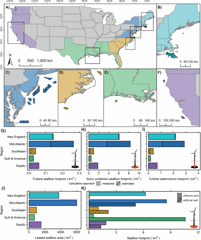The seafloor footprint of offshore wind infrastructure in the United ...