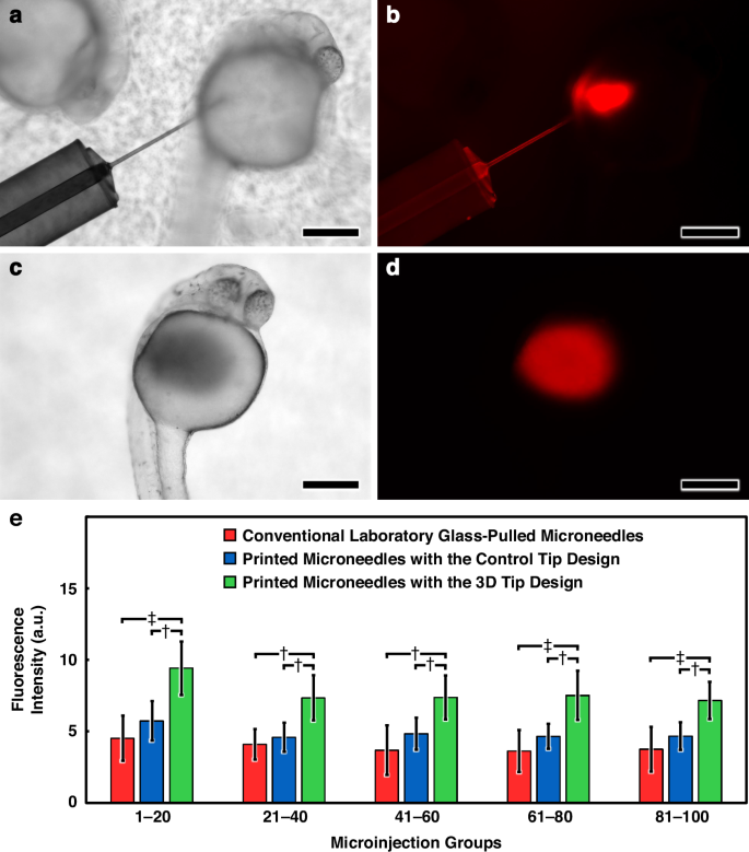 3D nanoprinting of embryo microinjection needles with anti-clogging ...