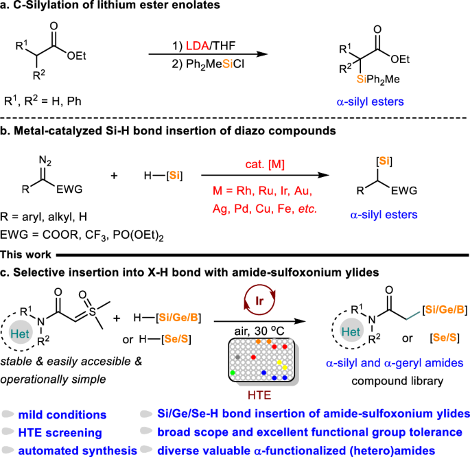 Direct synthesis of α-functionalized amides via heteroatom–hydrogen ...