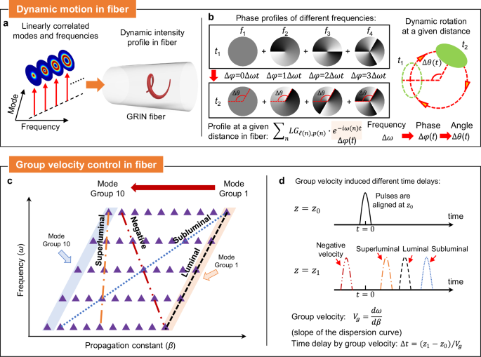 Space-time wave packets in multimode optical fibers with controlled dynamic motions and tunable ...