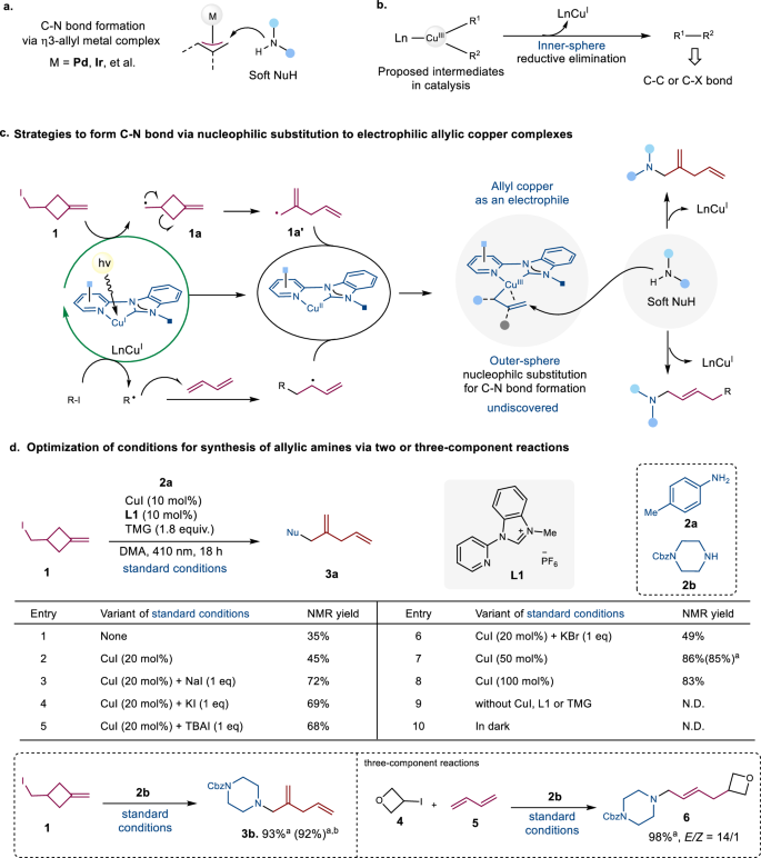 Light-driven radical copper-catalyzed allylic amination via allylic ...