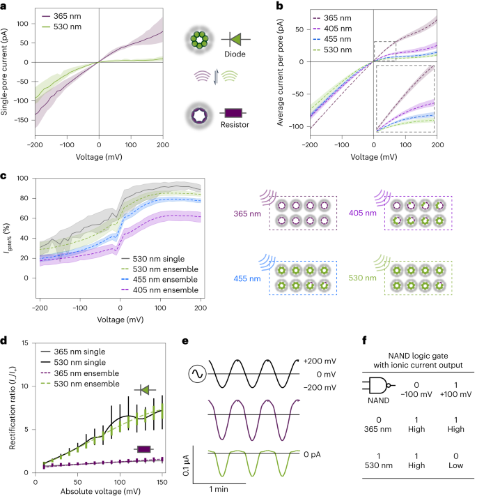ON–OFF nanopores for optical control of transmembrane ionic ...