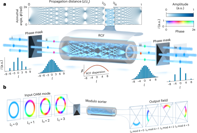 Generalized angle–orbital angular momentum Talbot effect and modulo mode sorting | Nature Photonics