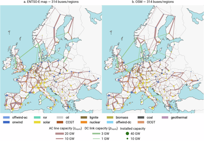 Modelling the high-voltage grid using open data for Europe and beyond ...