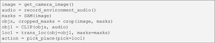 A framework for robotic manipulation tasks based on multiple zero shot ...