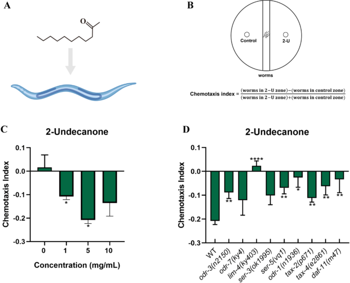 Different concentrations of 2-Undecanone triggers repellent and ...