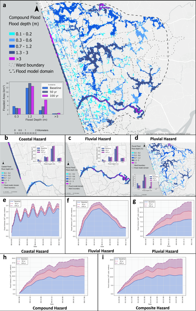 Local damages drive network-wide costs in compound flood-prone coastal ...