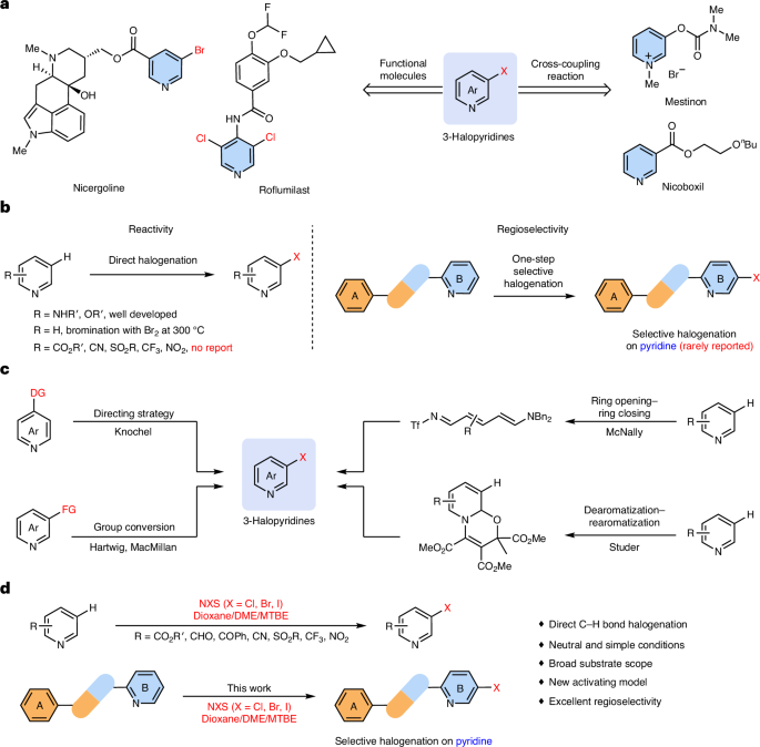Direct regioselective C-3 halogenation of pyridines | Nature Synthesis