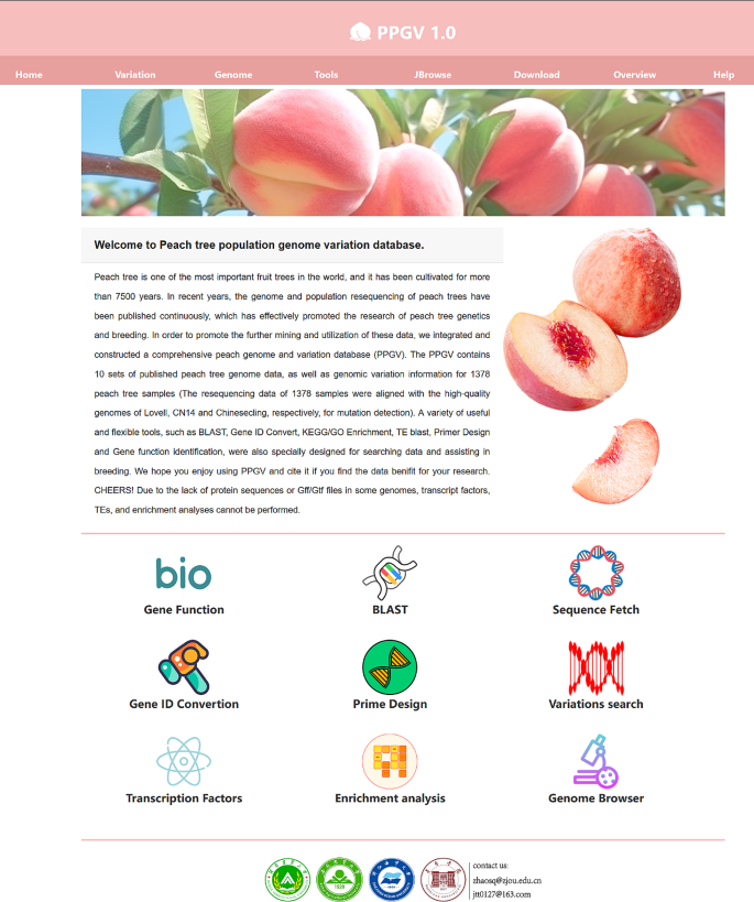 PPGV: a comprehensive database of peach population genome variation | BMC Plant Biology