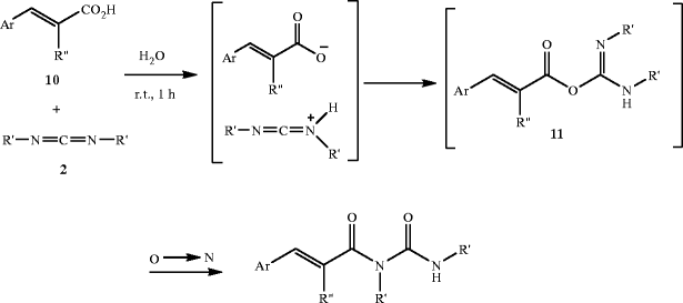 Synthesis of N-acylurea derivatives from carboxylic acids and N,N ...