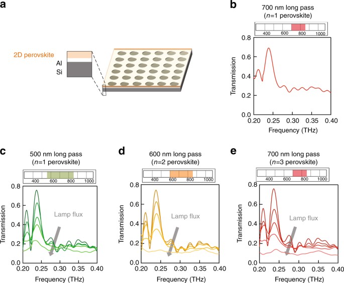 Colour selective control of terahertz radiation using two-dimensional hybrid organic inorganic ...
