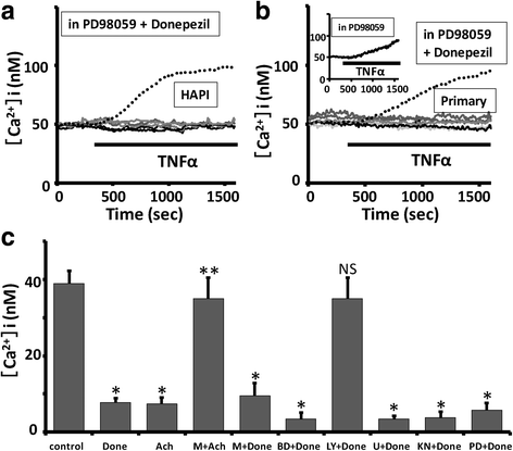 Donepezil suppresses intracellular Ca 2+ mobilization through the PI3K ...