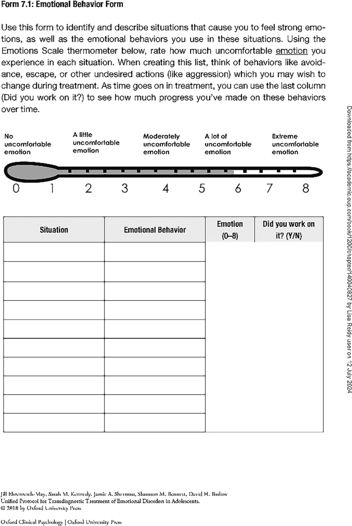 Unified Protocols for Transdiagnostic Treatment of Emotional Disorders ...
