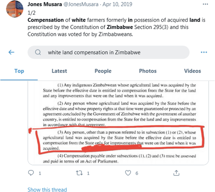 Twitter, Social Justice and White Land Compensation Discourses in ...