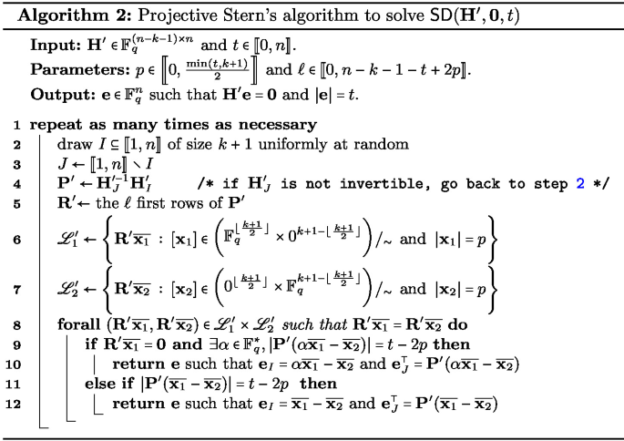 Projective Space Stern Decoding and Application to SDitH | SpringerLink