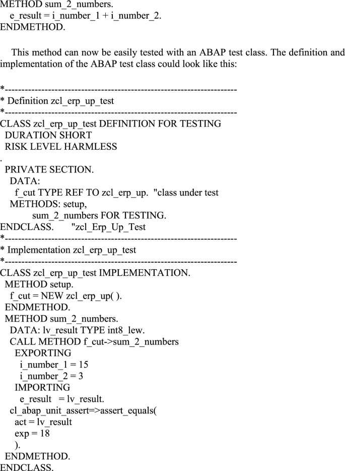 ABAP Unit Testing Performance and Quality Analysis in SAP HANA ...