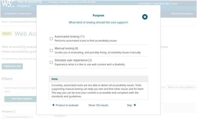 Tools for Novice and Expert Accessibility Professionals: Requirements ...