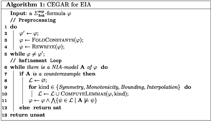 Satisfiability Modulo Exponential Integer Arithmetic | SpringerLink