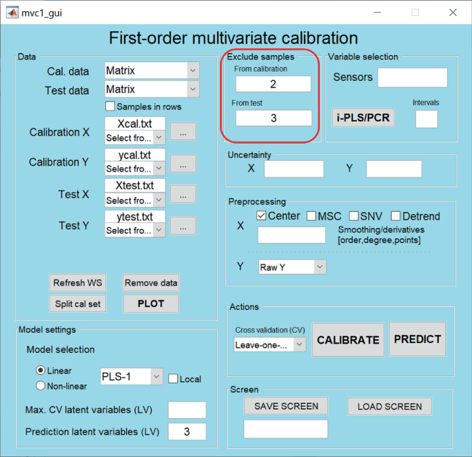 MVC1: Software for Multivariate Calibration | SpringerLink