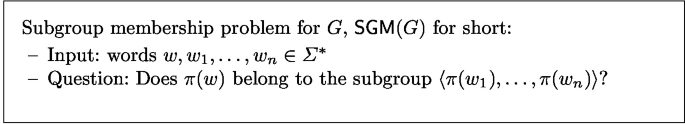 Membership Problems in Infinite Groups | SpringerLink