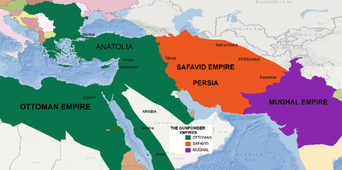 Ottoman Safavid And Mughal Empires Map