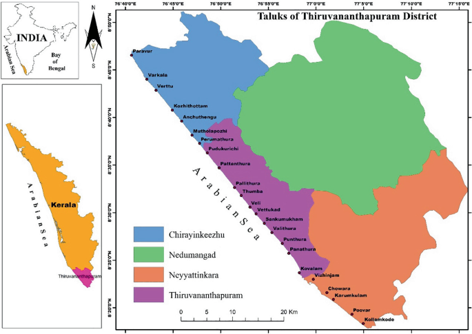 Shoreline Dynamics in Thiruvananthapuram District of Kerala, India ...