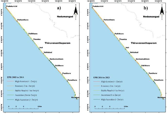 Shoreline Dynamics in Thiruvananthapuram District of Kerala, India ...