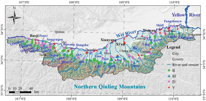 Detailed Map Of Qinling Mountain Hua Shan, China's Western