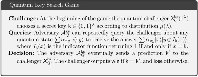 Bit Security of Quantum Key Search | Springer Nature Link