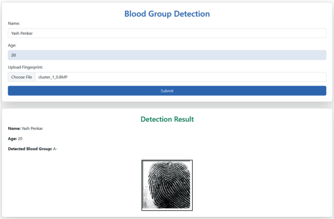 Fingerprint Based Blood Group Detection Using CNN | Springer Nature Link