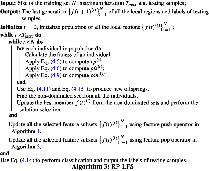 Evolutionary Algorithm Based Local Feature Selection | SpringerLink