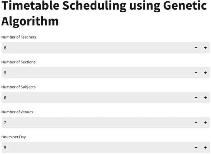 Hybrid Approach for Adaptive Timetable Scheduling Using Genetic Algorithm | SpringerLink