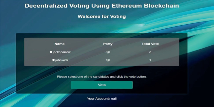 Voting System Using Blockchain | SpringerLink