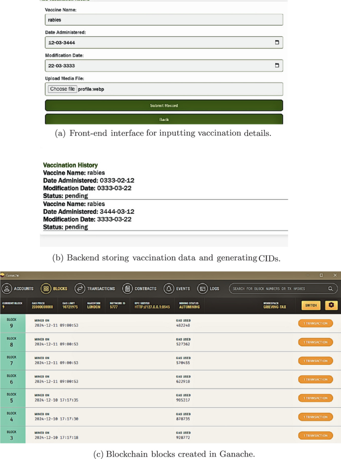 Blockchain and IPFS-Enabled System for Efficient Vaccination Record ...
