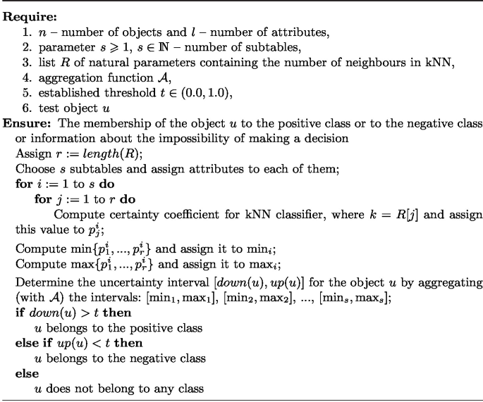 An Ensemble Classifier Based on kNN with an Interval Threshold Strategy | SpringerLink