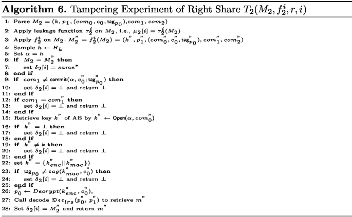 Continuous Version of Non-malleable Codes from Authenticated Encryption | SpringerLink
