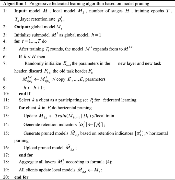 Progressive Federated Learning Scheme Based on Model Pruning | SpringerLink