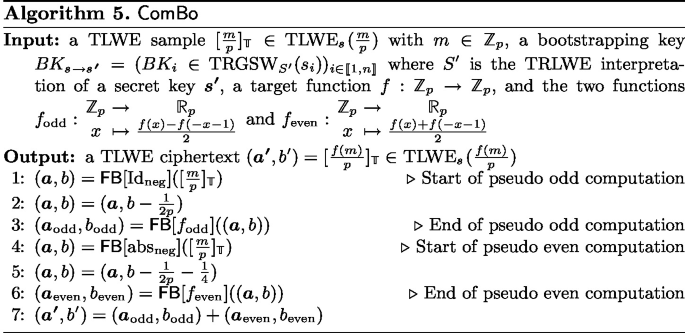 ComBo: A Novel Functional Bootstrapping Method for Efficient Evaluation of Nonlinear Functions ...