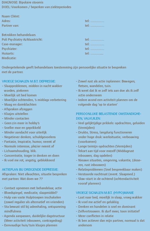 Het signaleringsplan als instrument voor zelfmanagement bij bipolaire ...