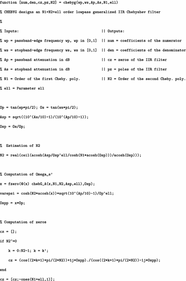 Generalized Chebyshev Filters for the Design of IIR Filters and Filter ...