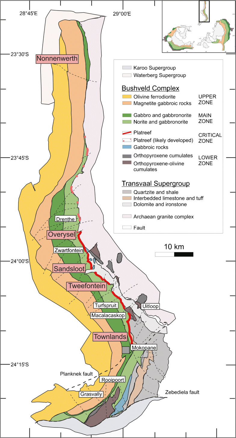 Distribution of platinum-group elements in pristine and near-surface ...