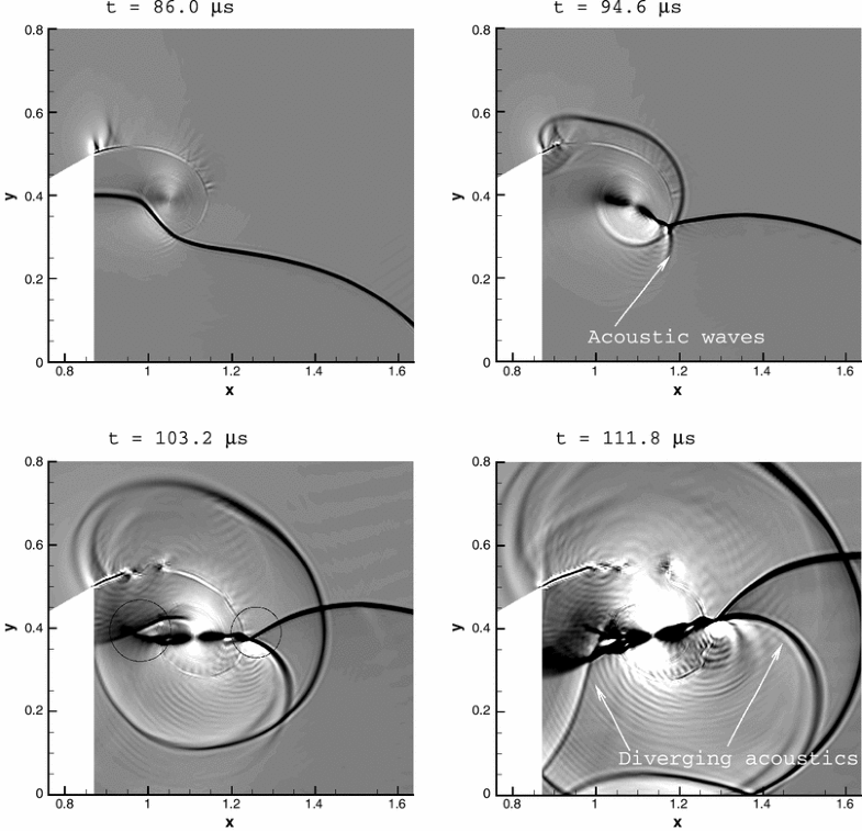 Numerical simulation of shock–vortex interaction in Schardin’s problem ...
