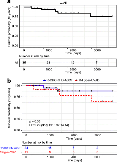 R-hyper-CVAD versus R-CHOP/cytarabine with high-dose therapy and ...