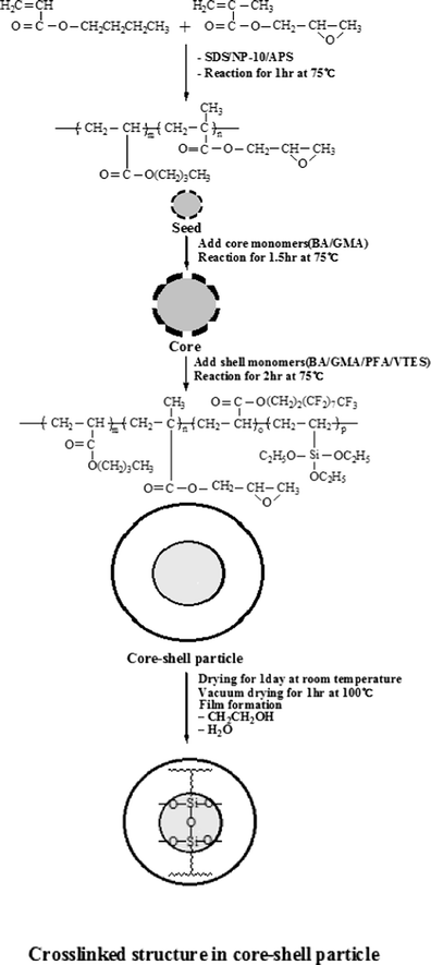 Synthesis and surface properties of self-crosslinking core–shell ...