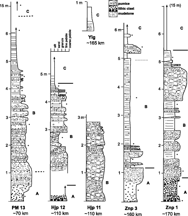 Characteristics of submarine pumice-rich density current deposits ...
